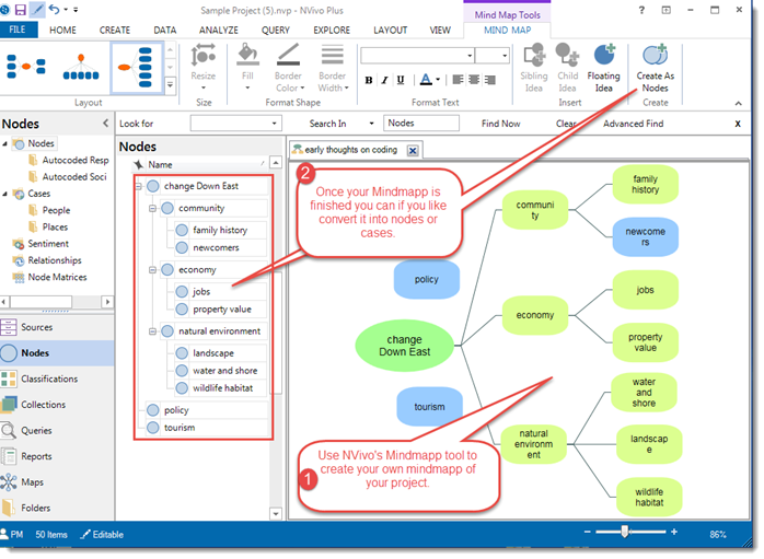 Use mind maps to organize in NVivo – Alfasoft Support & Knowledgebase